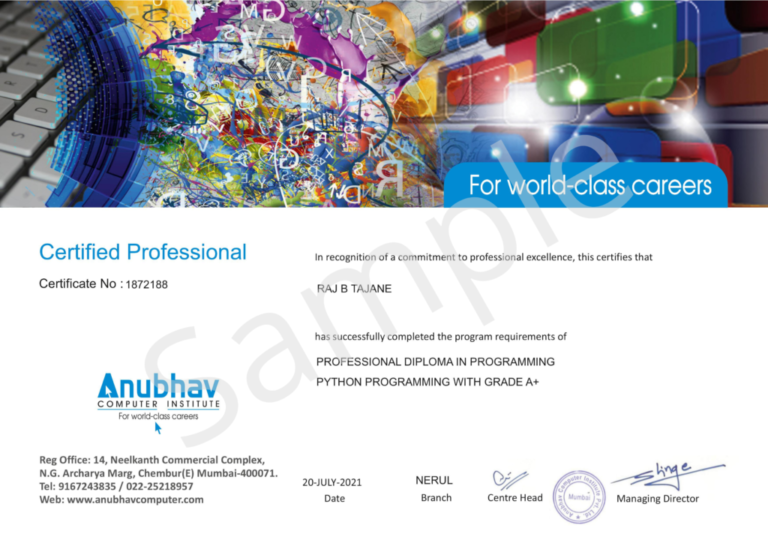 Python Programming Course Anubhav Computer
